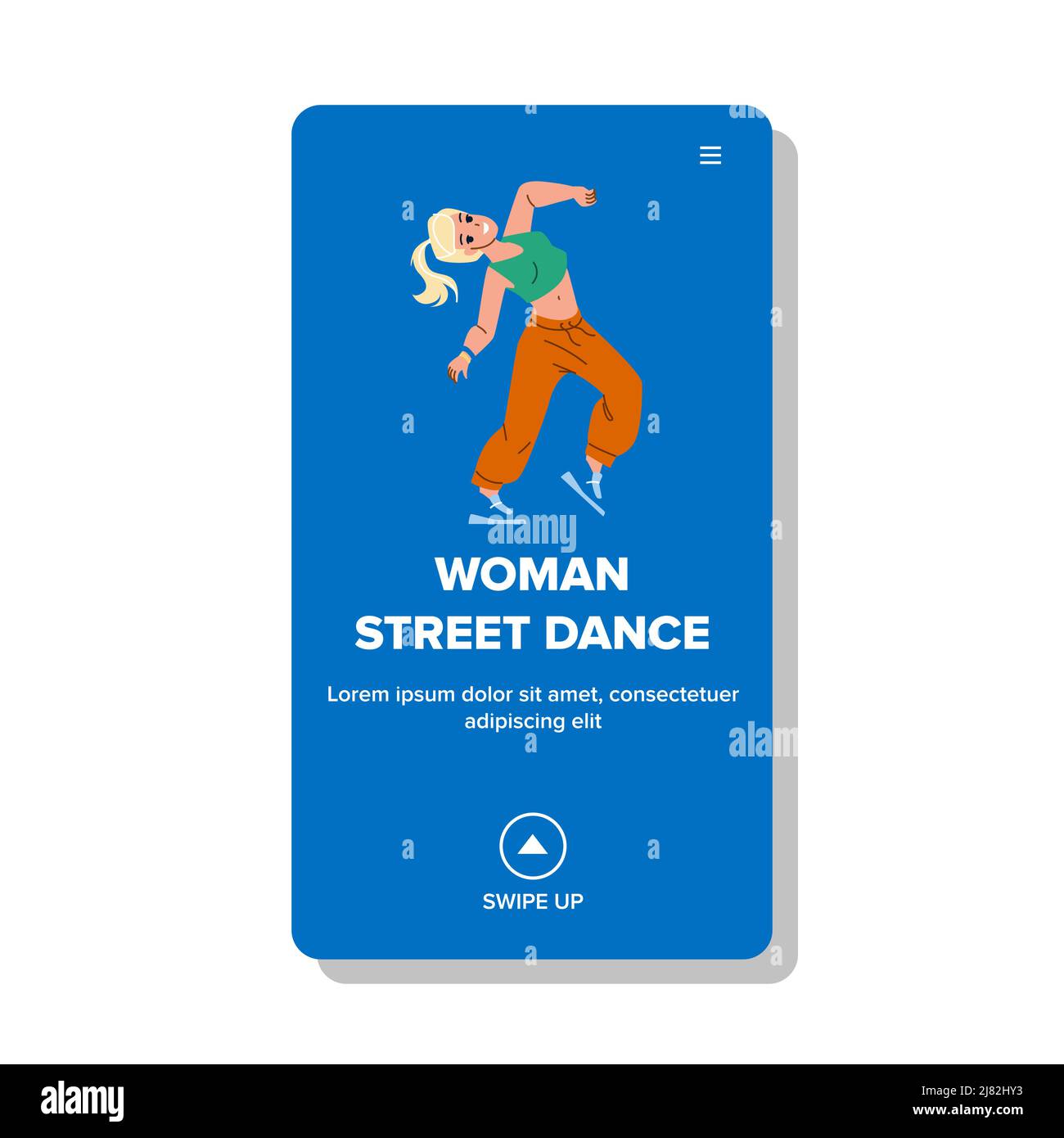 Woman Street Dance Choreography Performance Vector Stock Vector Image ...