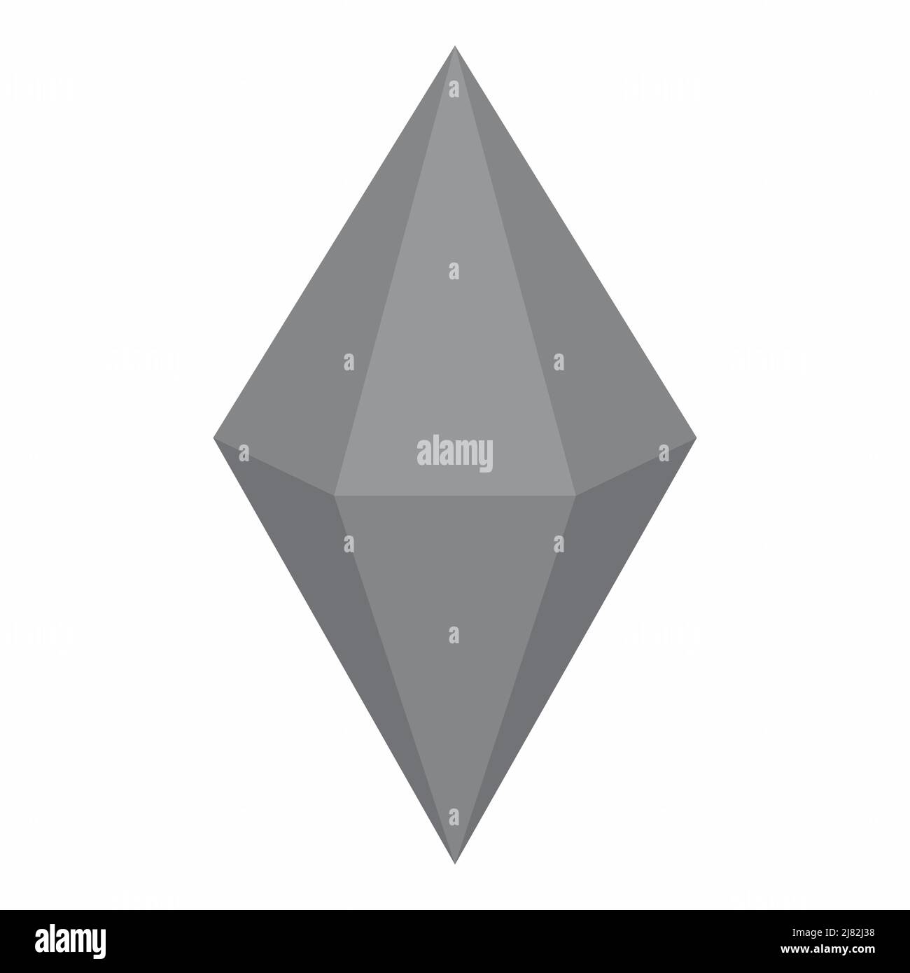 Hexagonal bipyramid geometric shape isolated on white background Stock ...