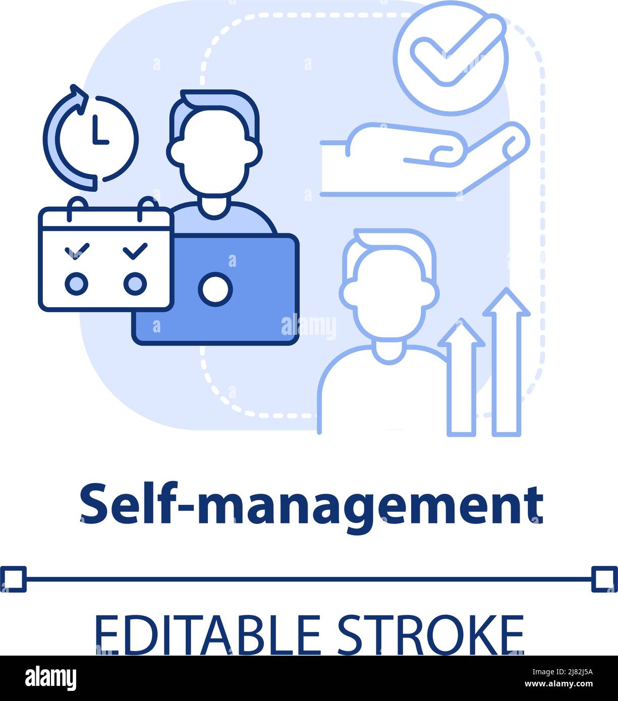 Self-management light blue concept icon Stock Vector Image & Art - Alamy