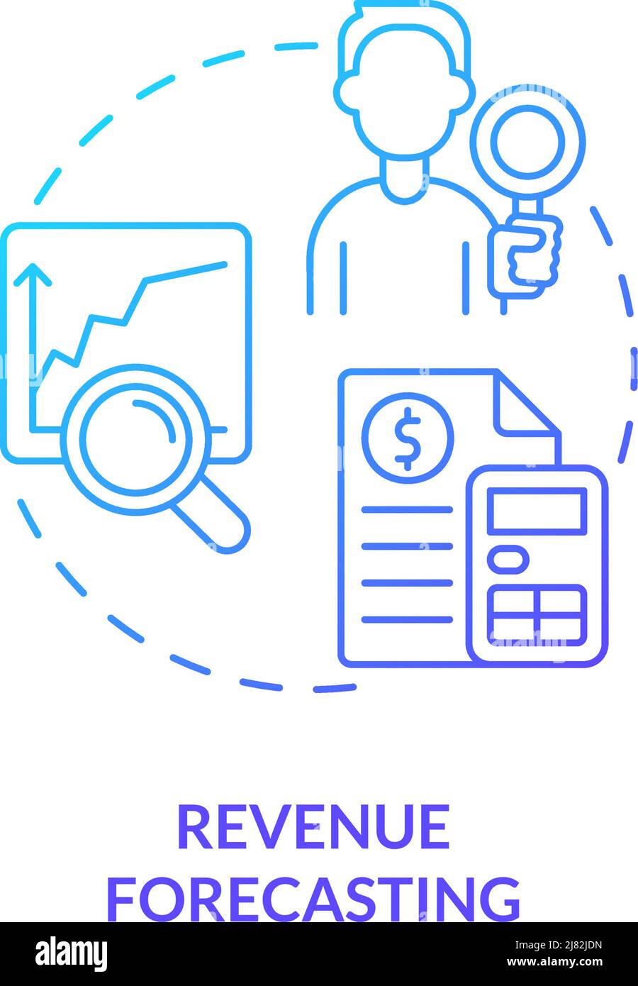 Revenue forecasting blue gradient concept icon Stock Vector Image & Art ...