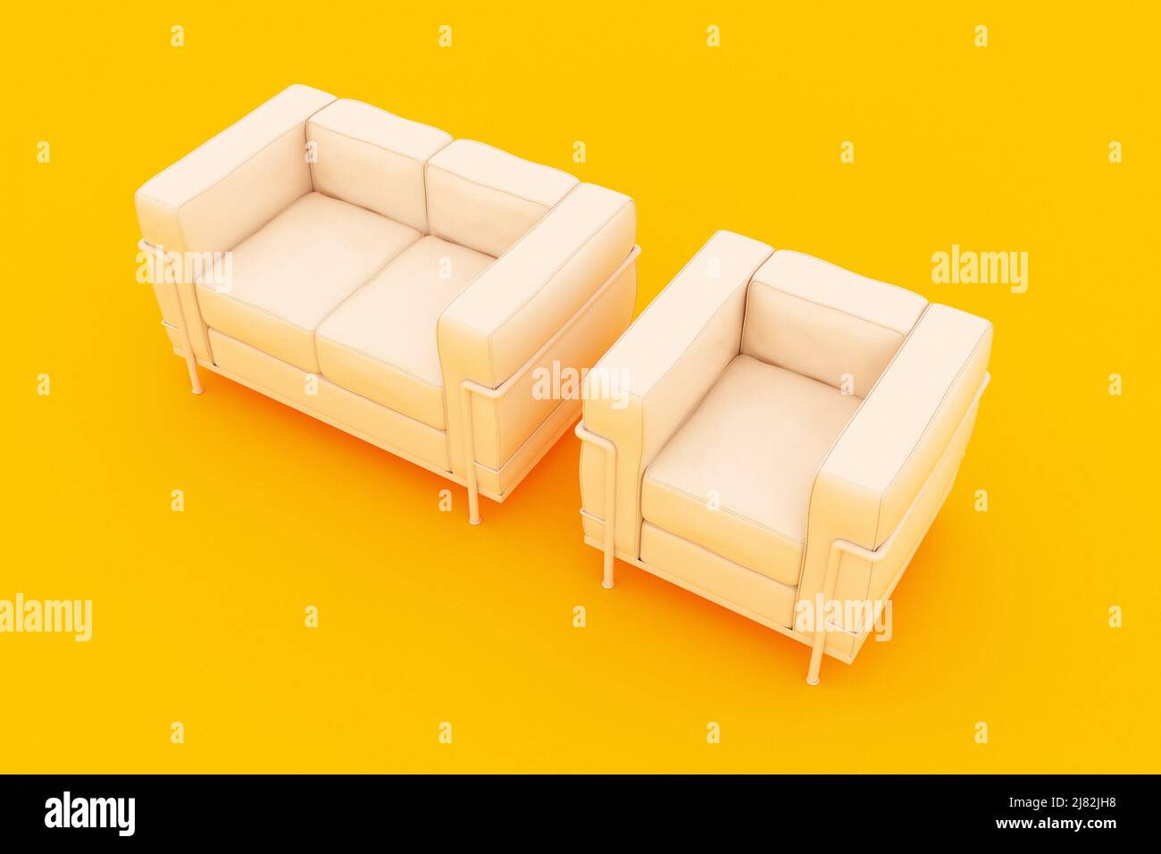 Yellow background, solid color style interior scene with light colored ...