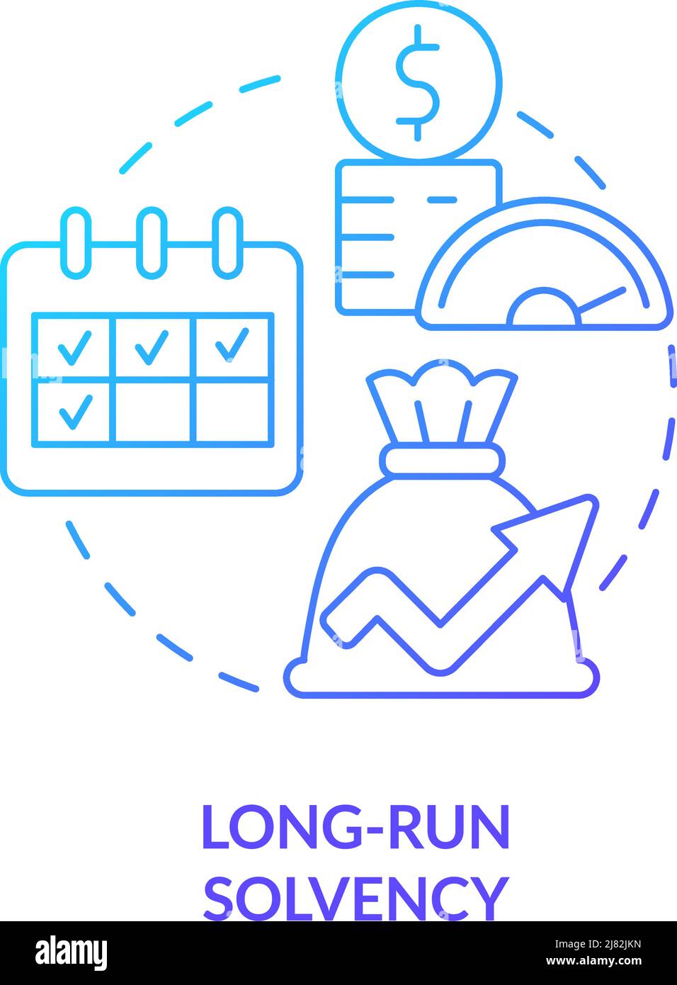Long run solvency blue gradient concept icon Stock Vector Image & Art ...
