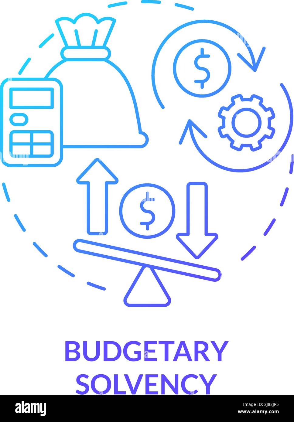 Budgetary solvency blue gradient concept icon Stock Vector Image & Art ...