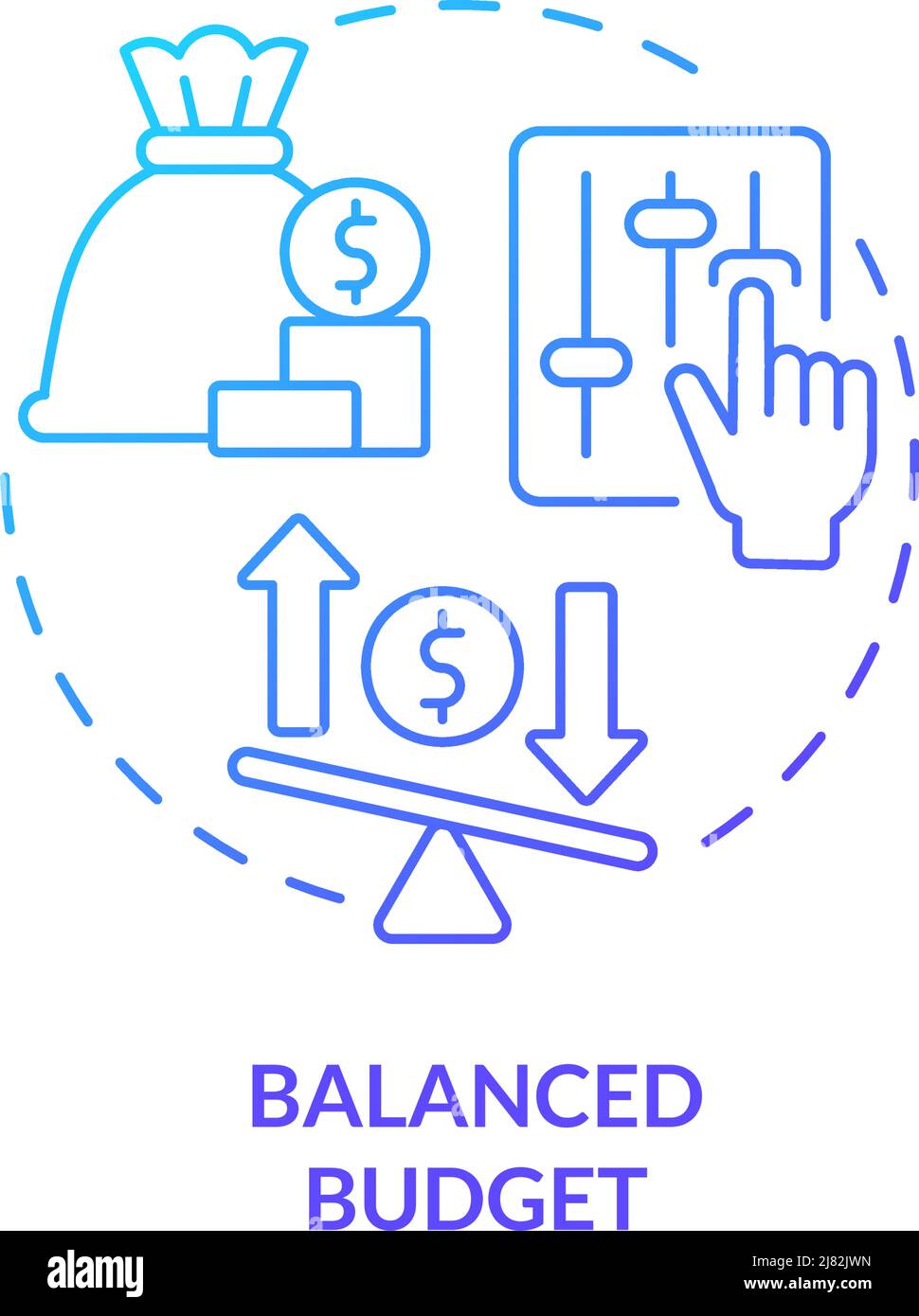 Balanced budget blue gradient concept icon Stock Vector Image & Art - Alamy