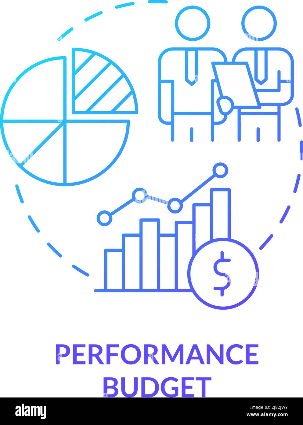 Performance budget blue gradient concept icon Stock Vector Image & Art ...