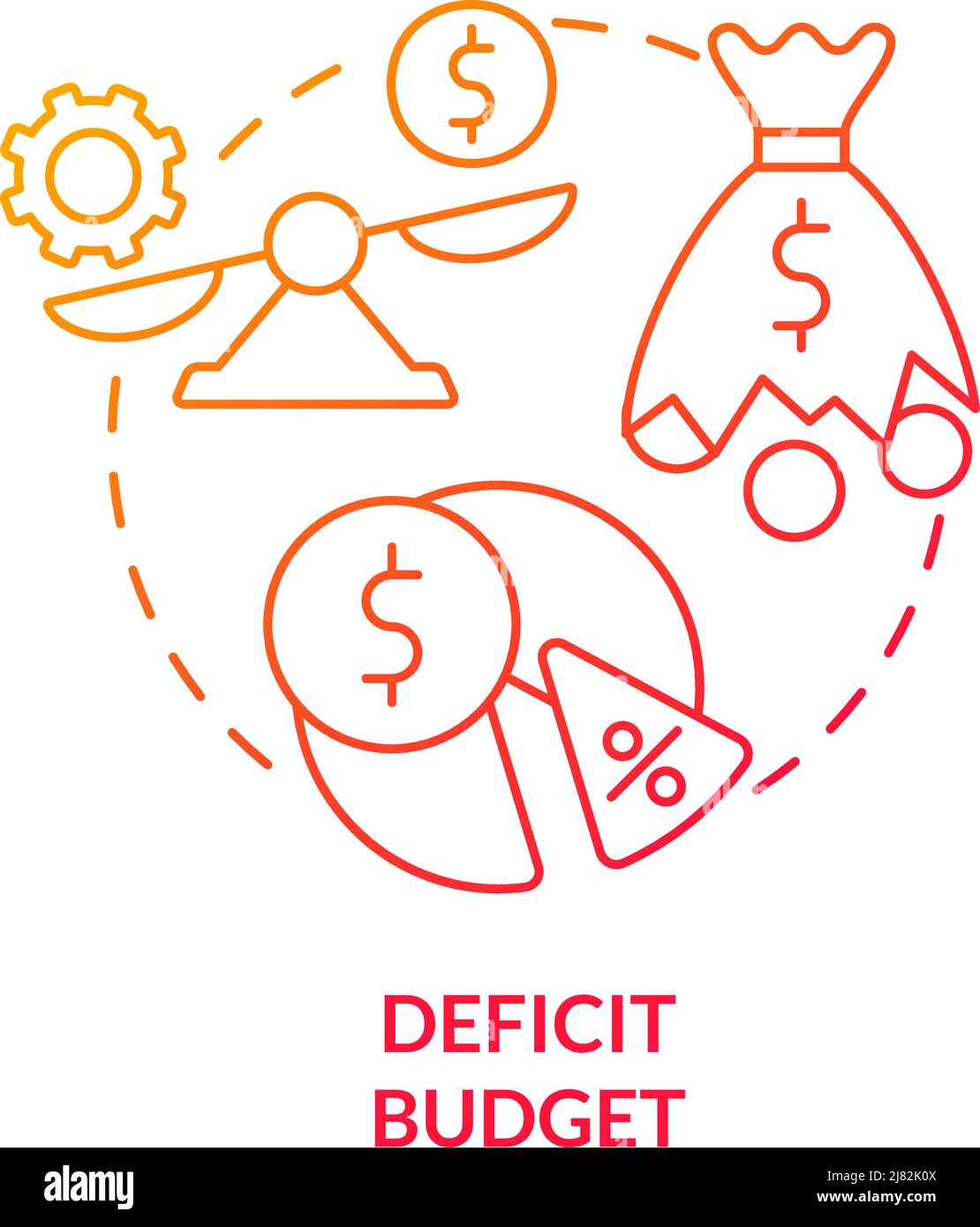 Deficit budget red gradient concept icon Stock Vector Image & Art - Alamy
