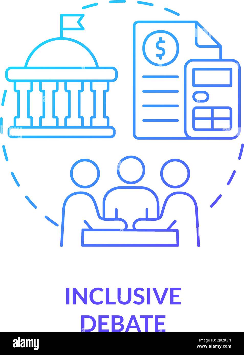 Inclusive debate blue gradient concept icon Stock Vector Image & Art ...