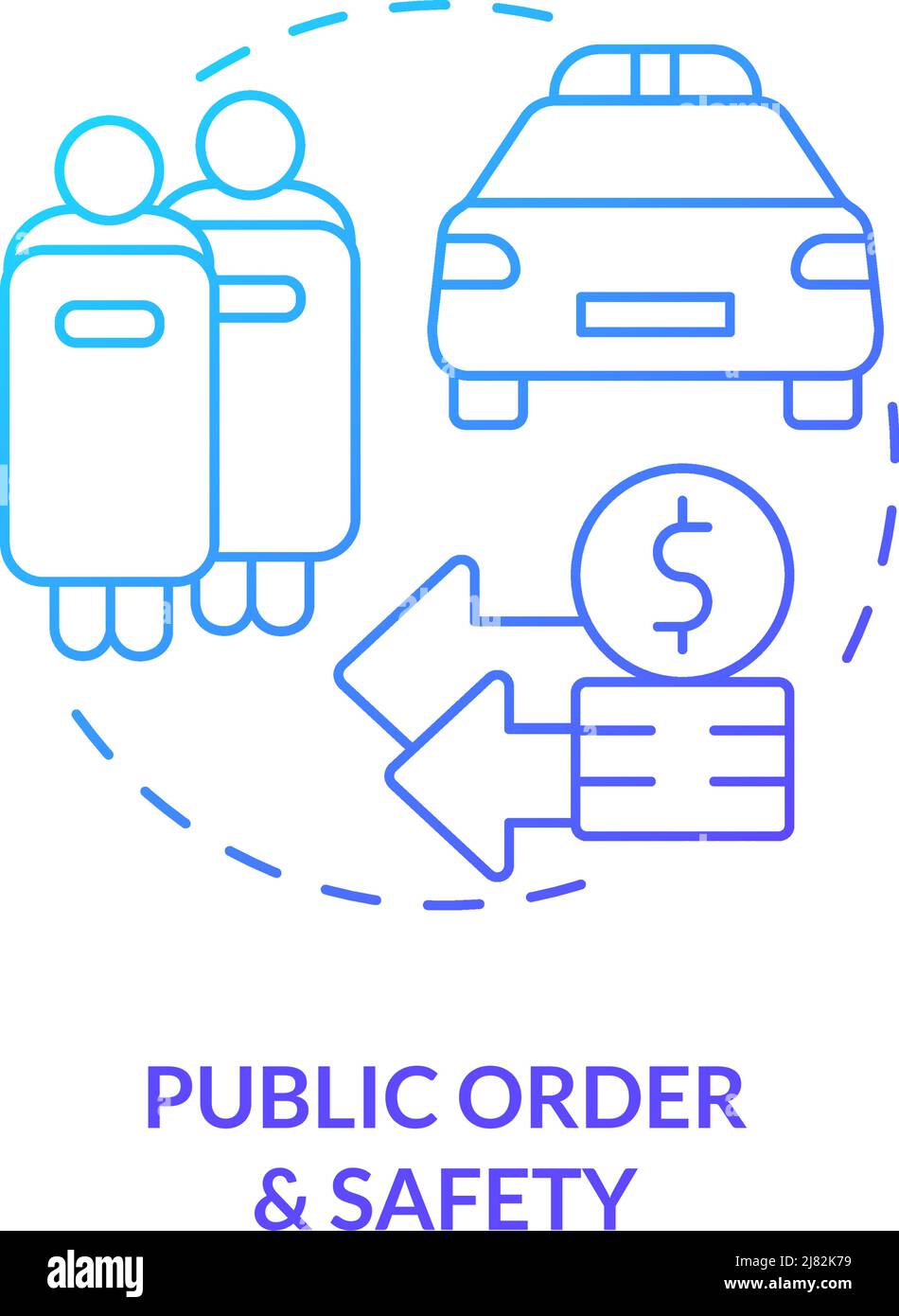 Public order and safety blue gradient concept icon Stock Vector Image ...