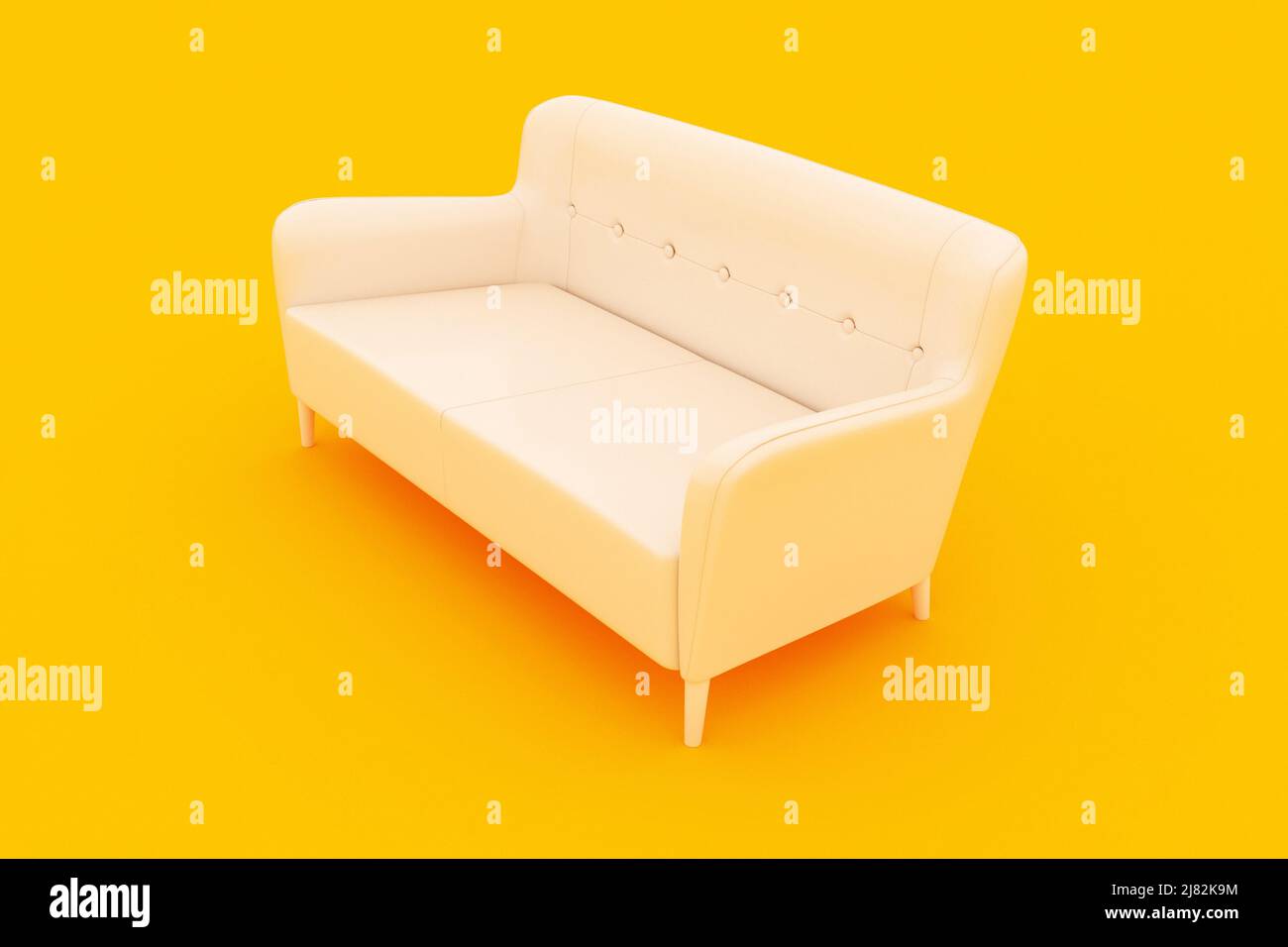 Yellow background, solid color style interior scene with light colored ...