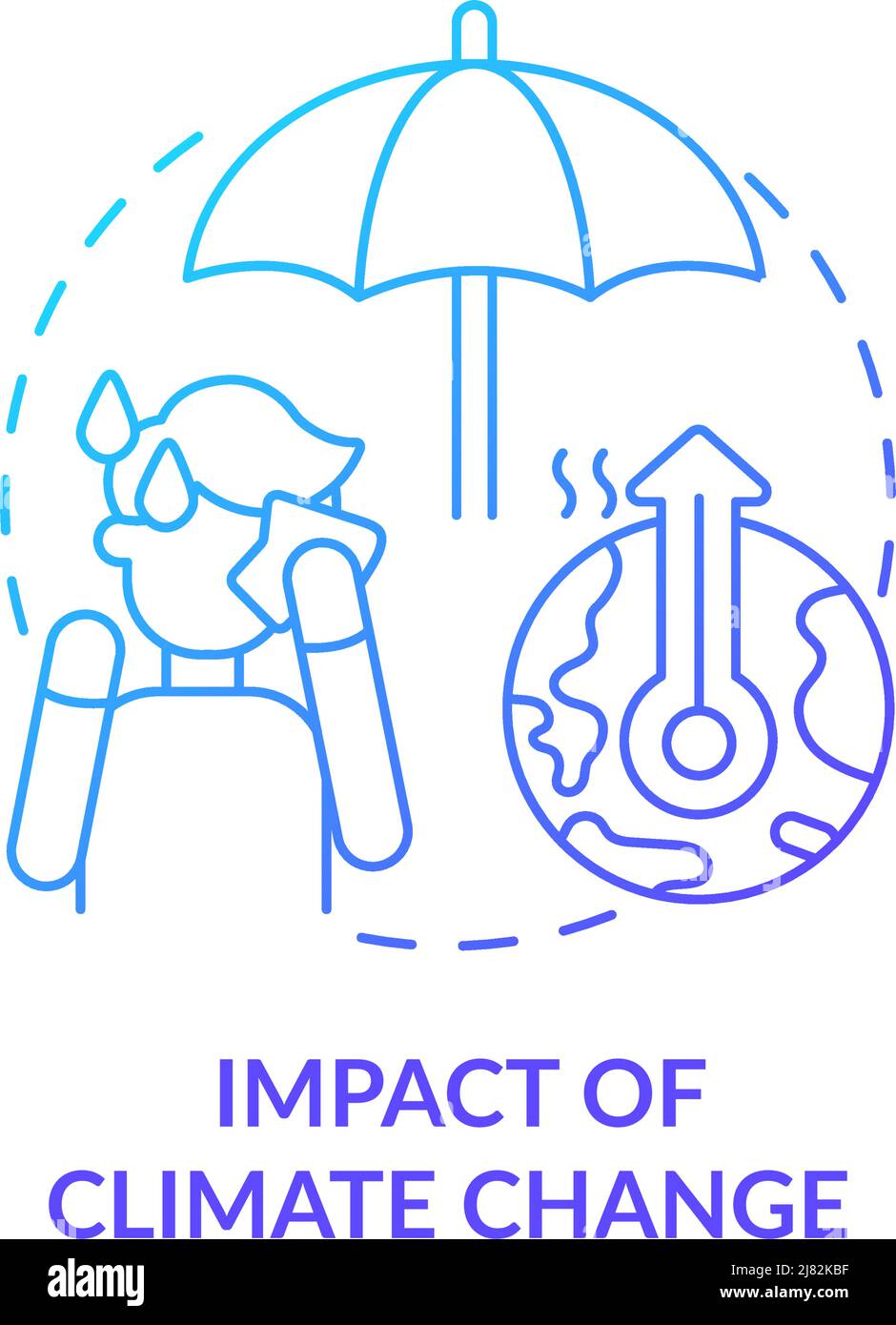 Impact of climate change blue gradient concept icon Stock Vector Image ...
