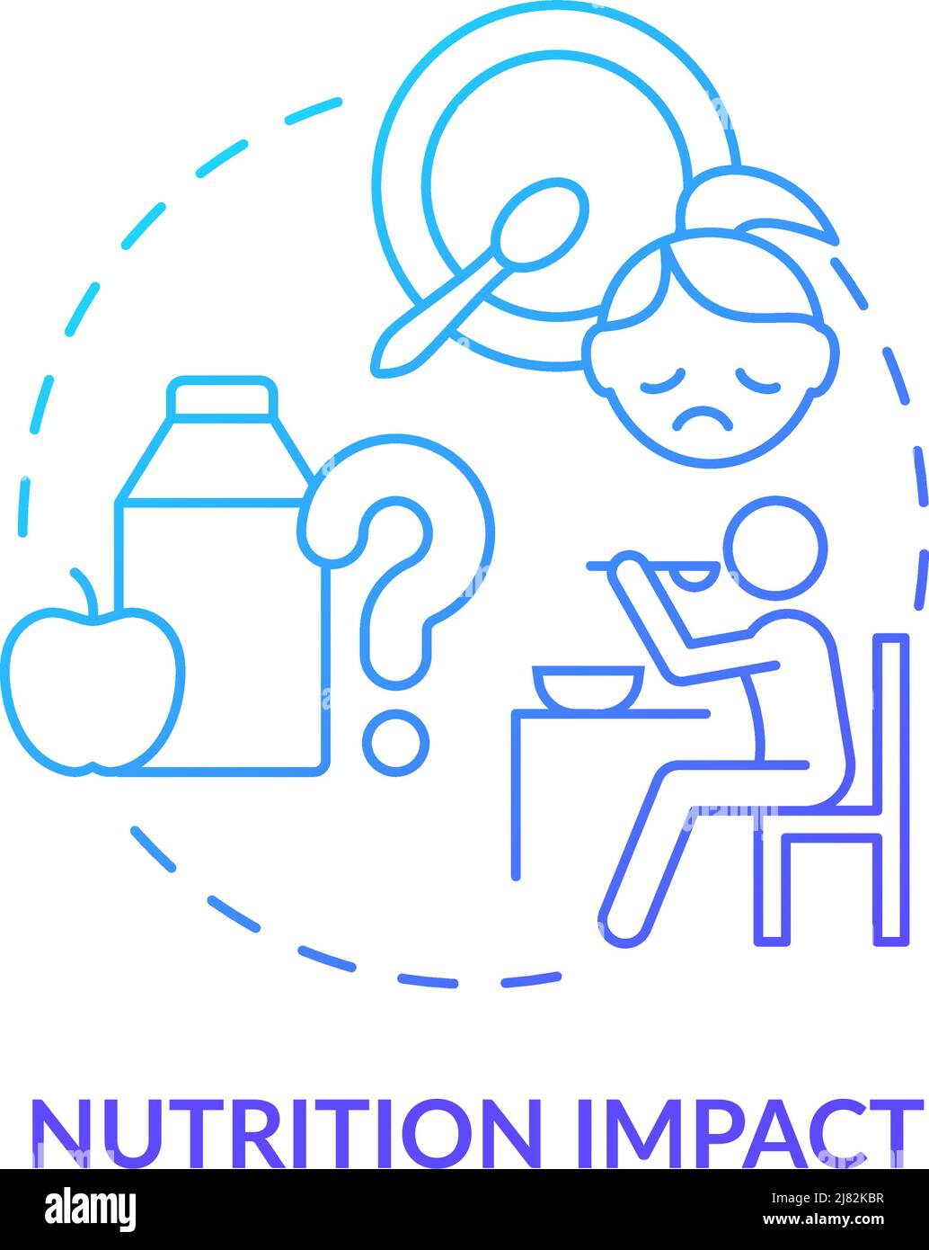 Nutrition impact blue gradient concept icon Stock Vector Image & Art ...