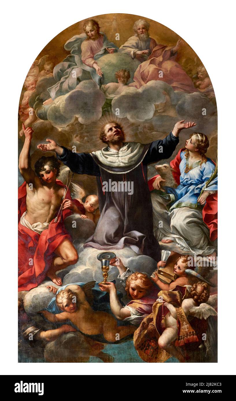 Estasi di S. Ivone con S.Sebastiano e S. Agnese - olio su tela ...