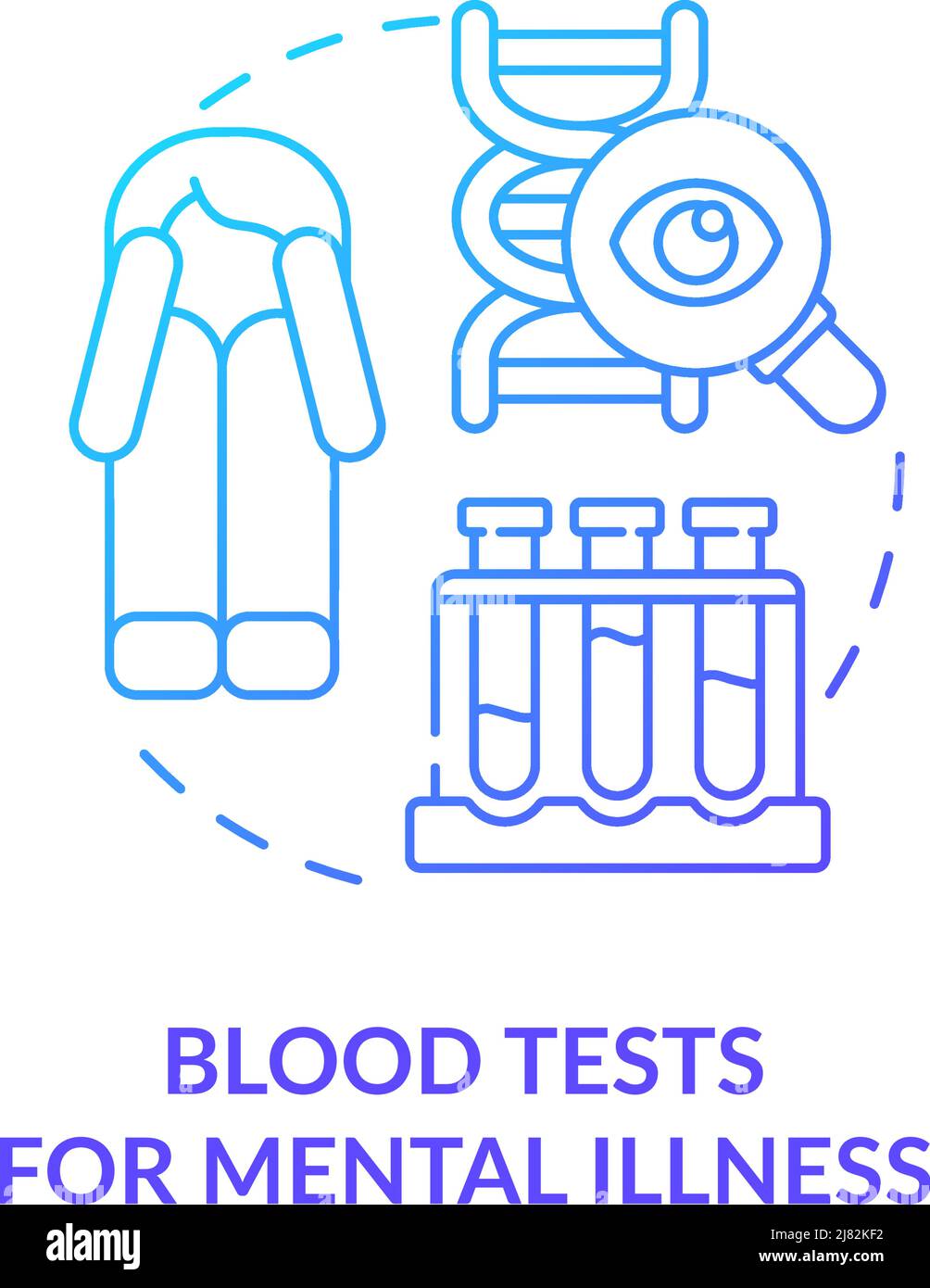 Blood tests for mental illness blue gradient concept icon Stock Vector ...
