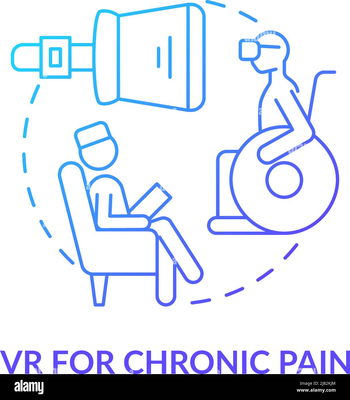 VR for chronic pain blue gradient concept icon Stock Vector Image & Art ...