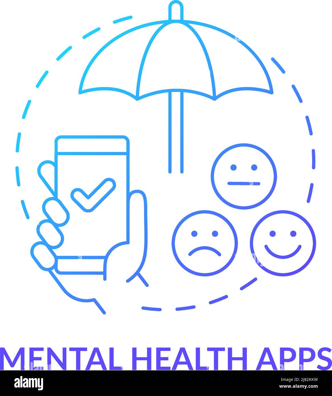 Mental health apps blue gradient concept icon Stock Vector Image & Art ... Mental health apps blue gradient concept icon Stock Vector Image & Art ...