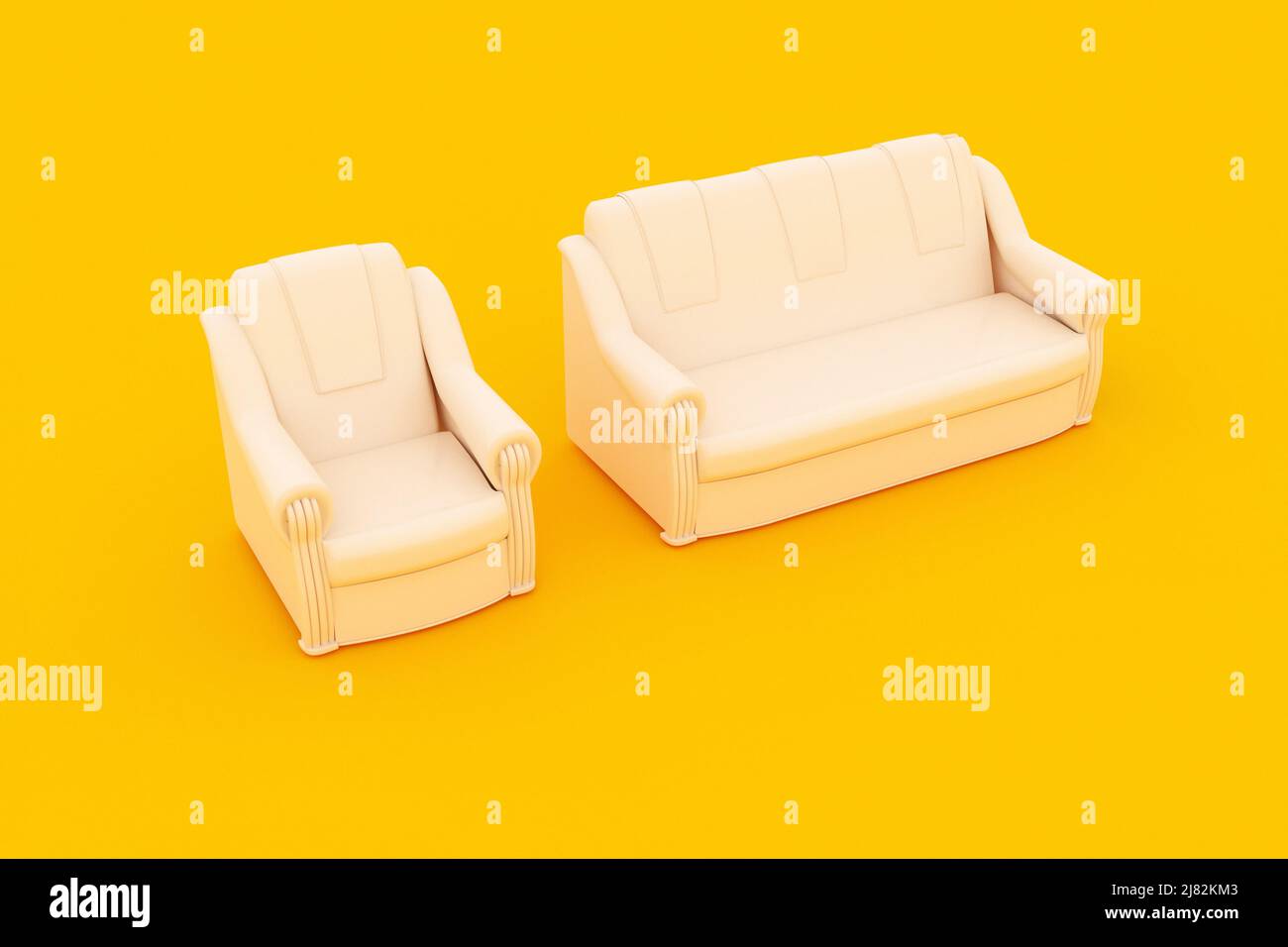 Yellow background, solid color style interior scene with light colored ...