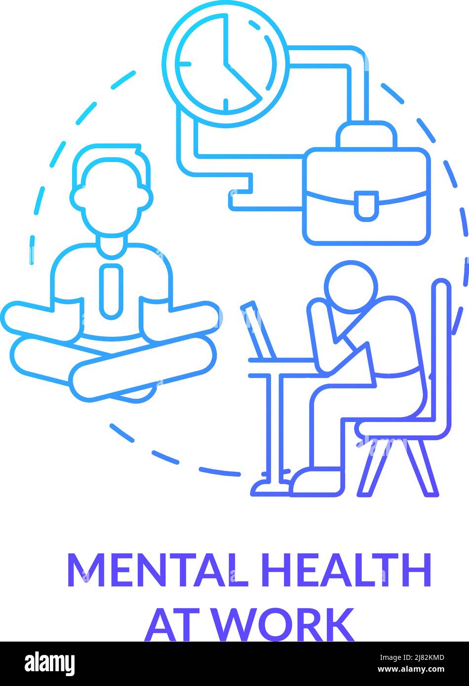 Mental health at work blue gradient concept icon Stock Vector Image ... Mental health at work blue gradient concept icon Stock Vector Image ...