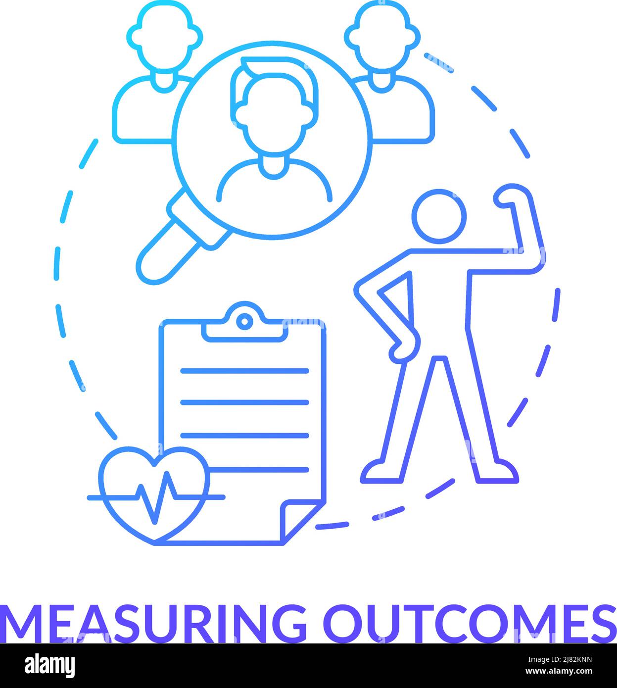 Measuring outcomes blue gradient concept icon Stock Vector Image & Art - Alamy