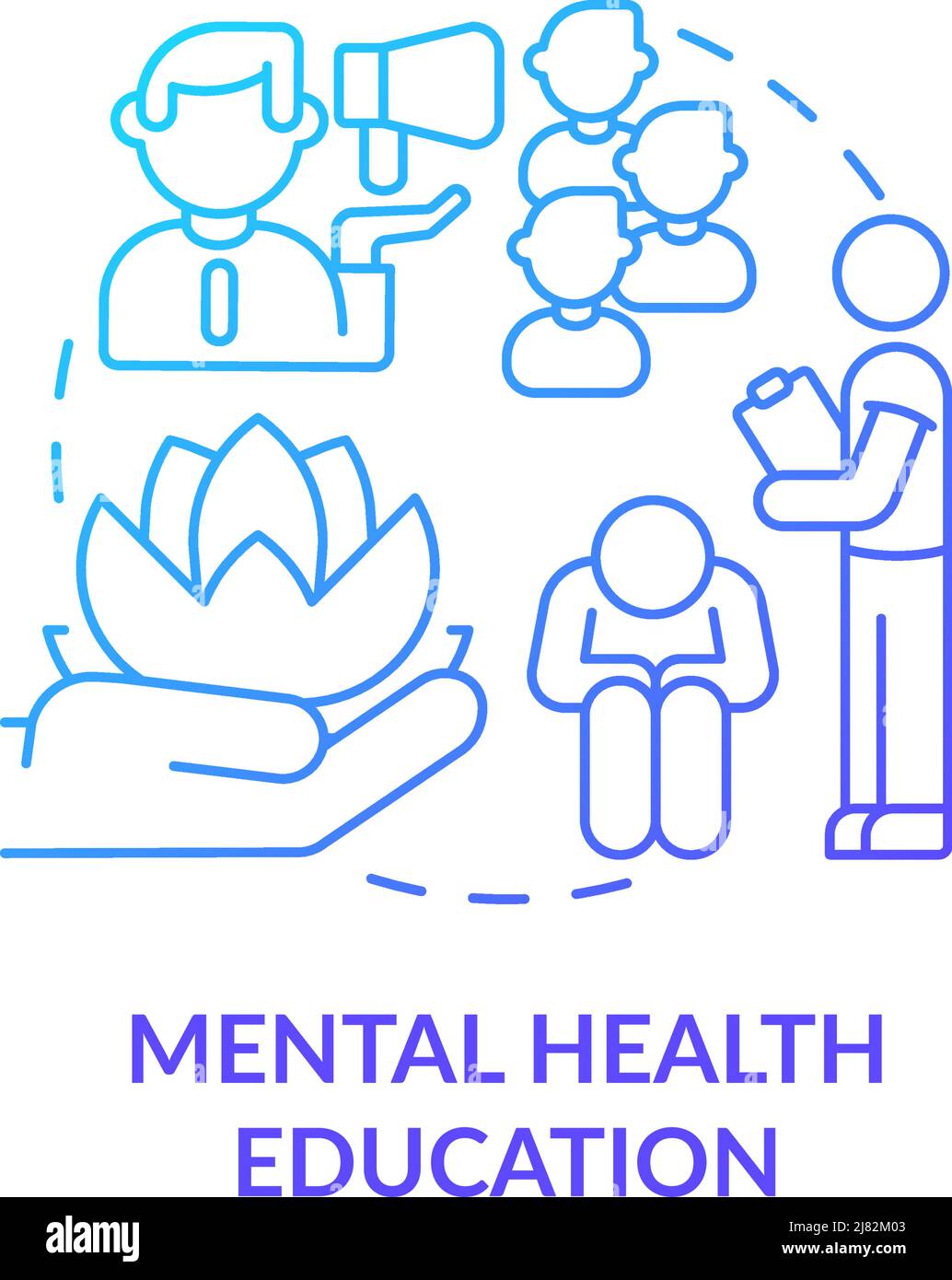 Mental health education blue gradient concept icon Stock Vector Image ... Mental health education blue gradient concept icon Stock Vector Image ...