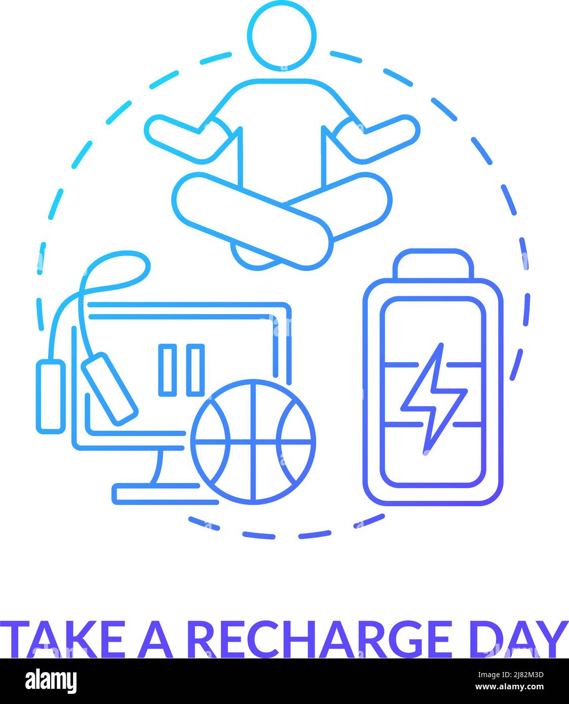 Take recharge day blue gradient concept icon Stock Vector Image & Art ...