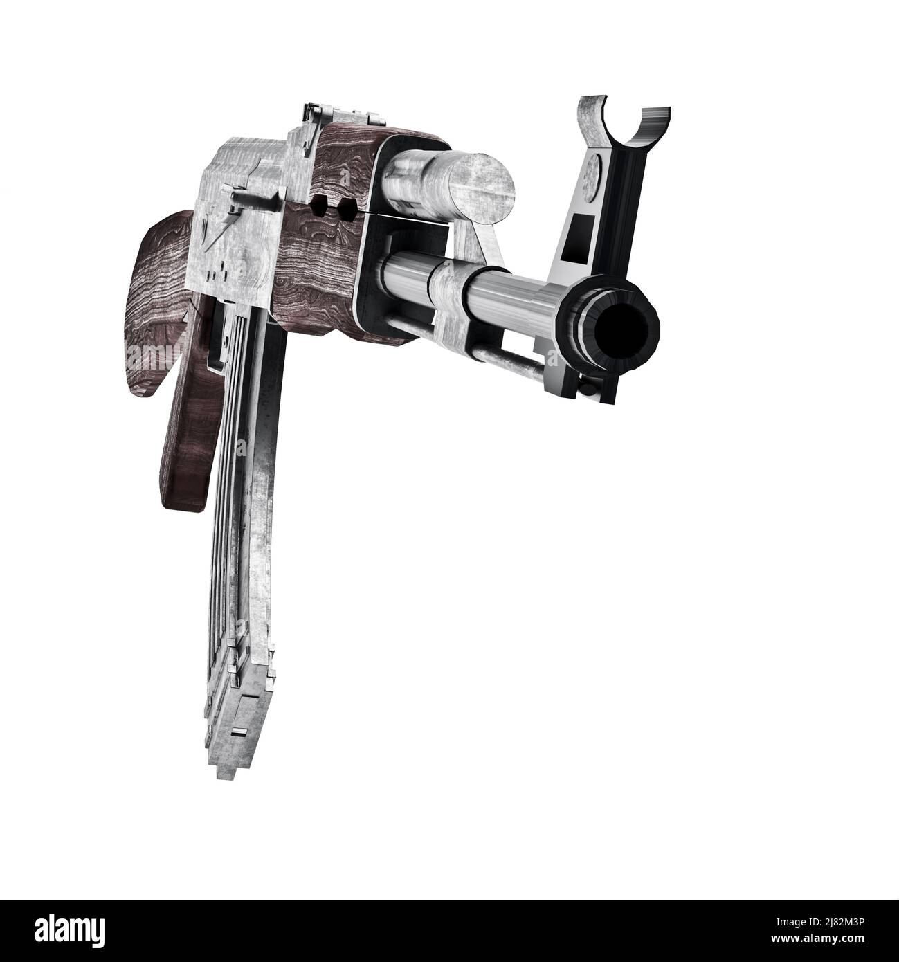 3d model submachine gun isolated on white background Stock Photo - Alamy