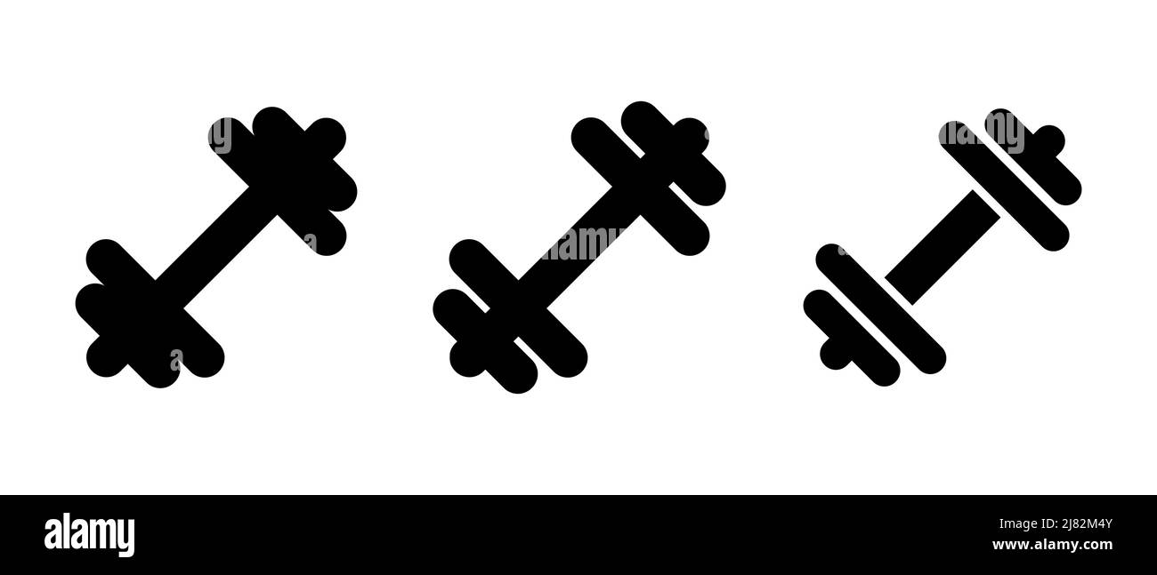 Dumbbell icon. Set of dumbbell icons. Vector illustration. Dumbbells ...