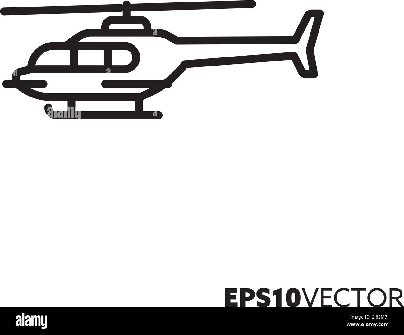 Military helicopter vector line icon. Air force heli outline symbol ...