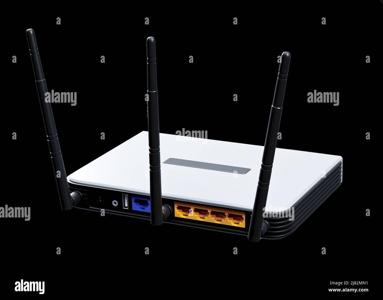 internet router 3d model isolated on white background Stock Photo - Alamy