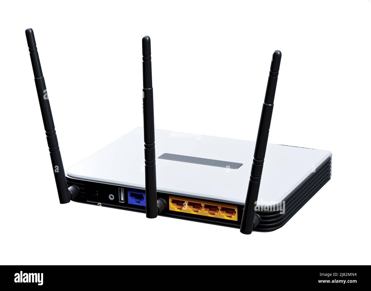 internet router 3d model isolated on white background Stock Photo - Alamy