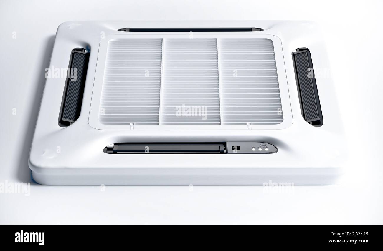 3d model of ceiling air conditioner isolated on white background Stock ...