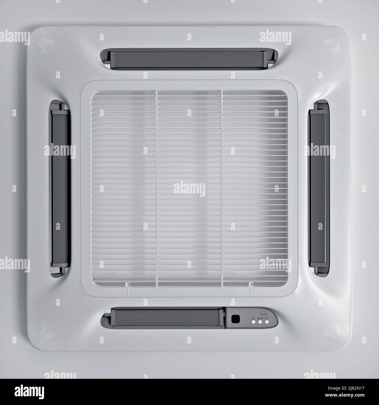 3d model of ceiling air conditioner isolated on white background Stock ...