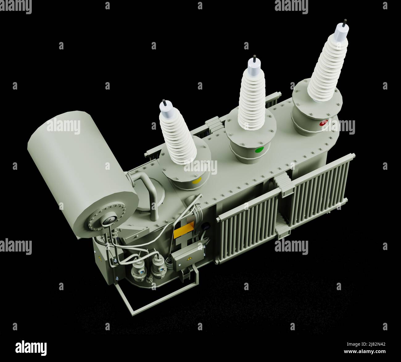transformer isolated on black background 3d model Stock Photo - Alamy