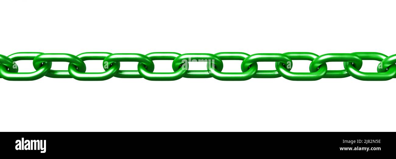 Green chain 3d model isolated on white background Stock Photo - Alamy