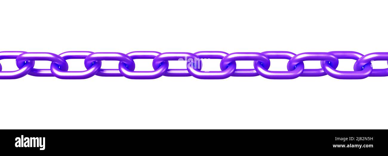 Purple chain 3d model isolated on white background Stock Photo - Alamy