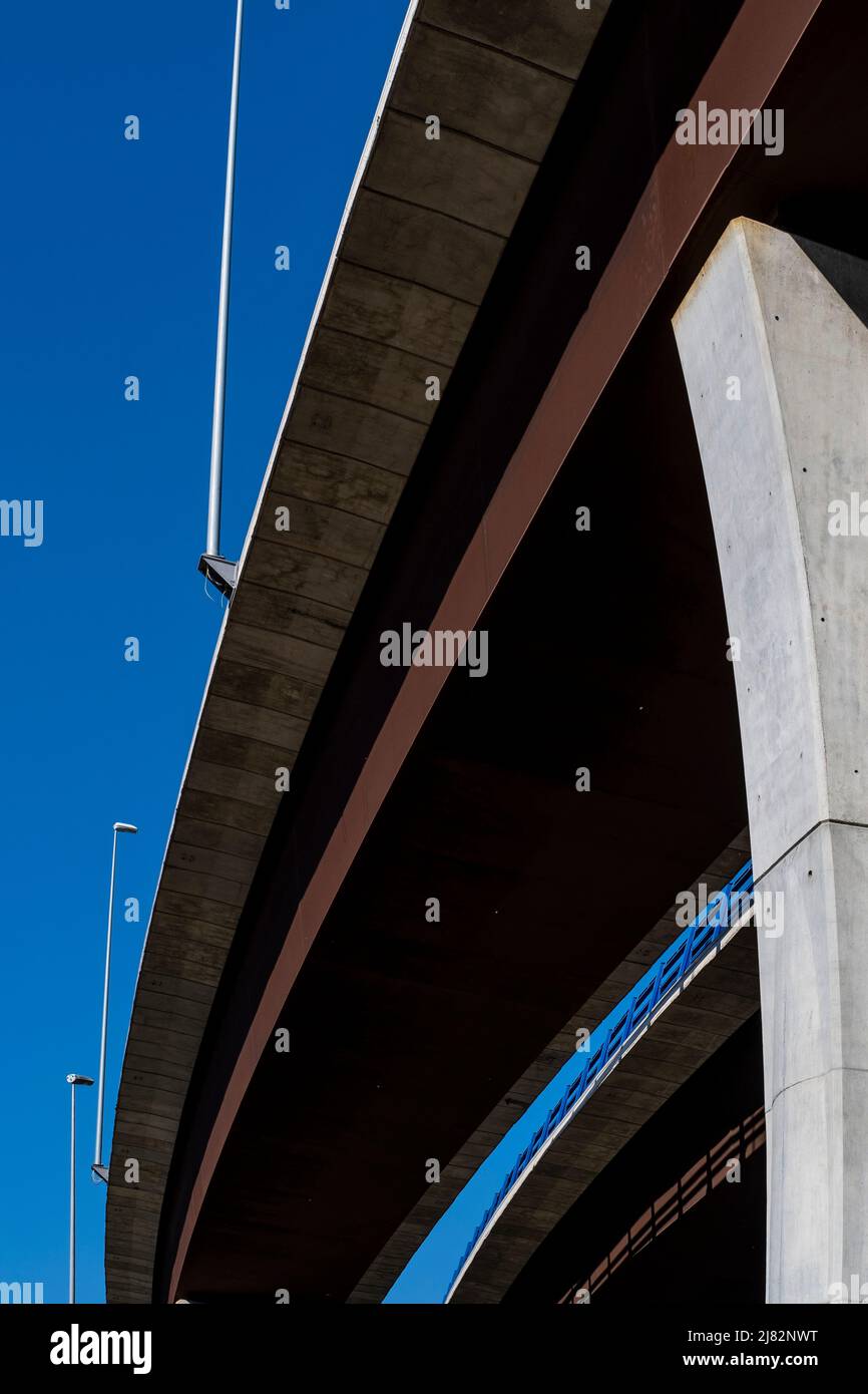 Detail of an elevated bridge on a highway Stock Photo - Alamy