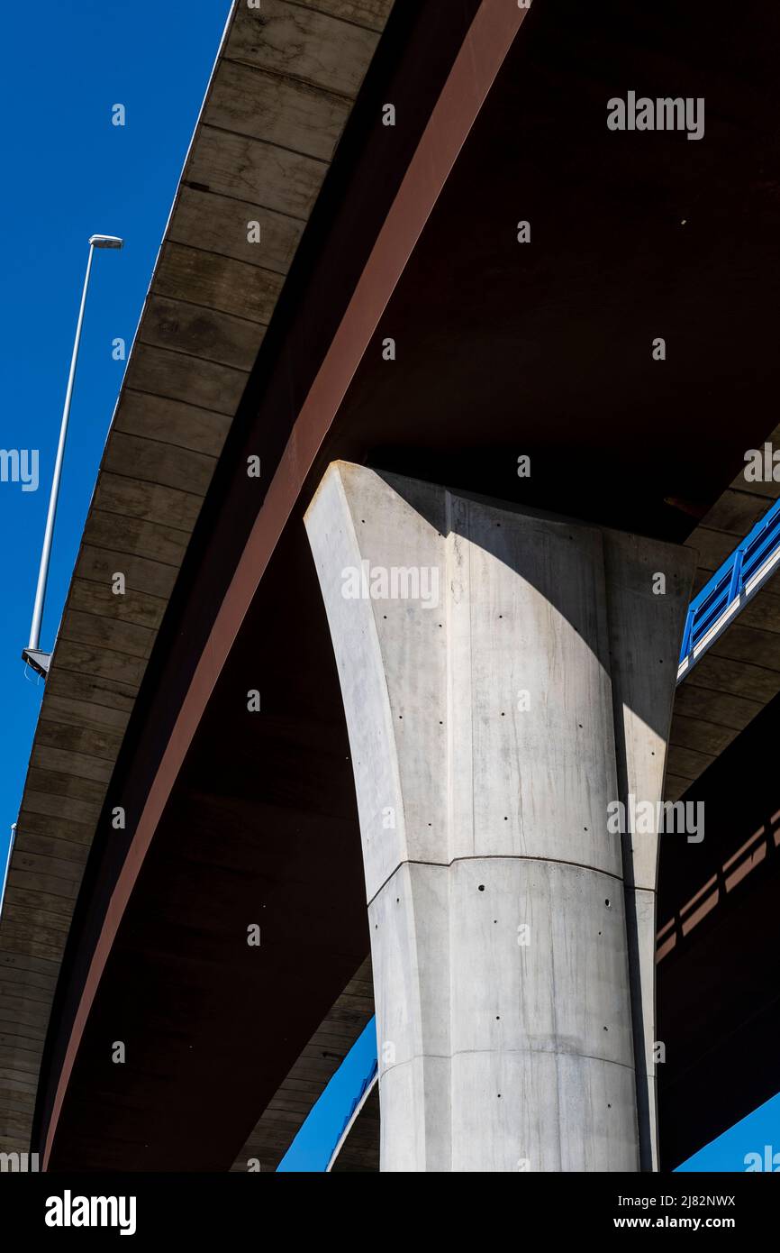 Detail of an elevated bridge on a highway Stock Photo - Alamy