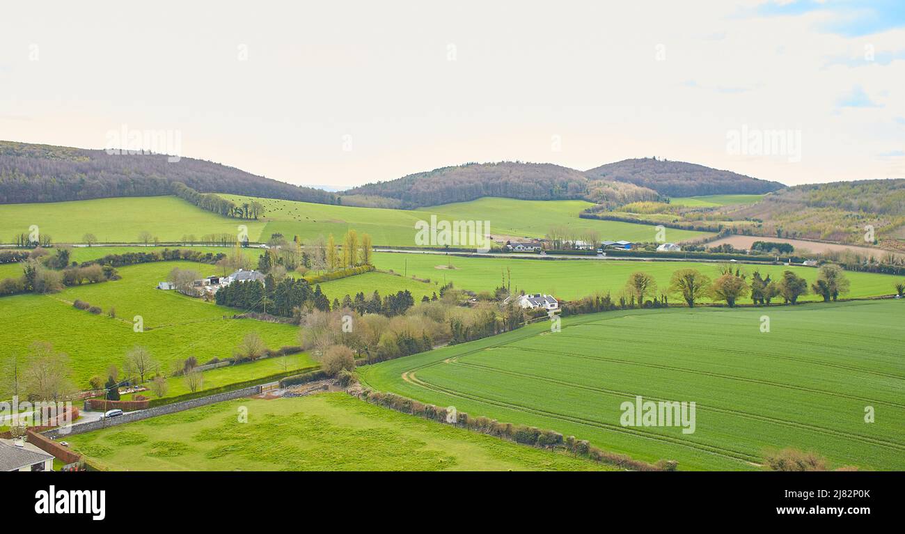 Country landscape from Ireland at summer. Top view Stock Photo - Alamy