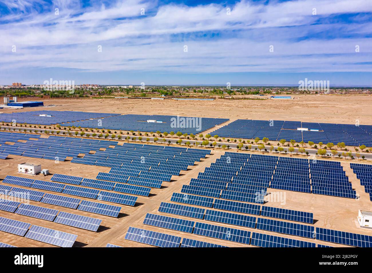JIUQUAN, CHINA - APRIL 14, 2022 - Aerial photo taken on April 14, 2022 ...