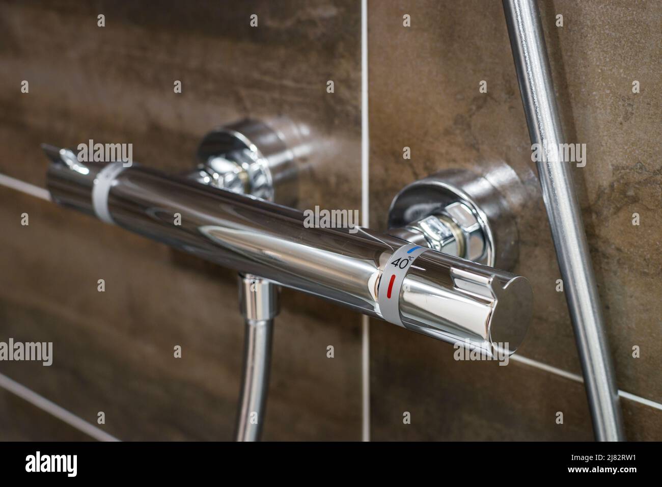 New shower cabin after renovation. Purity and freshness. Construction ...