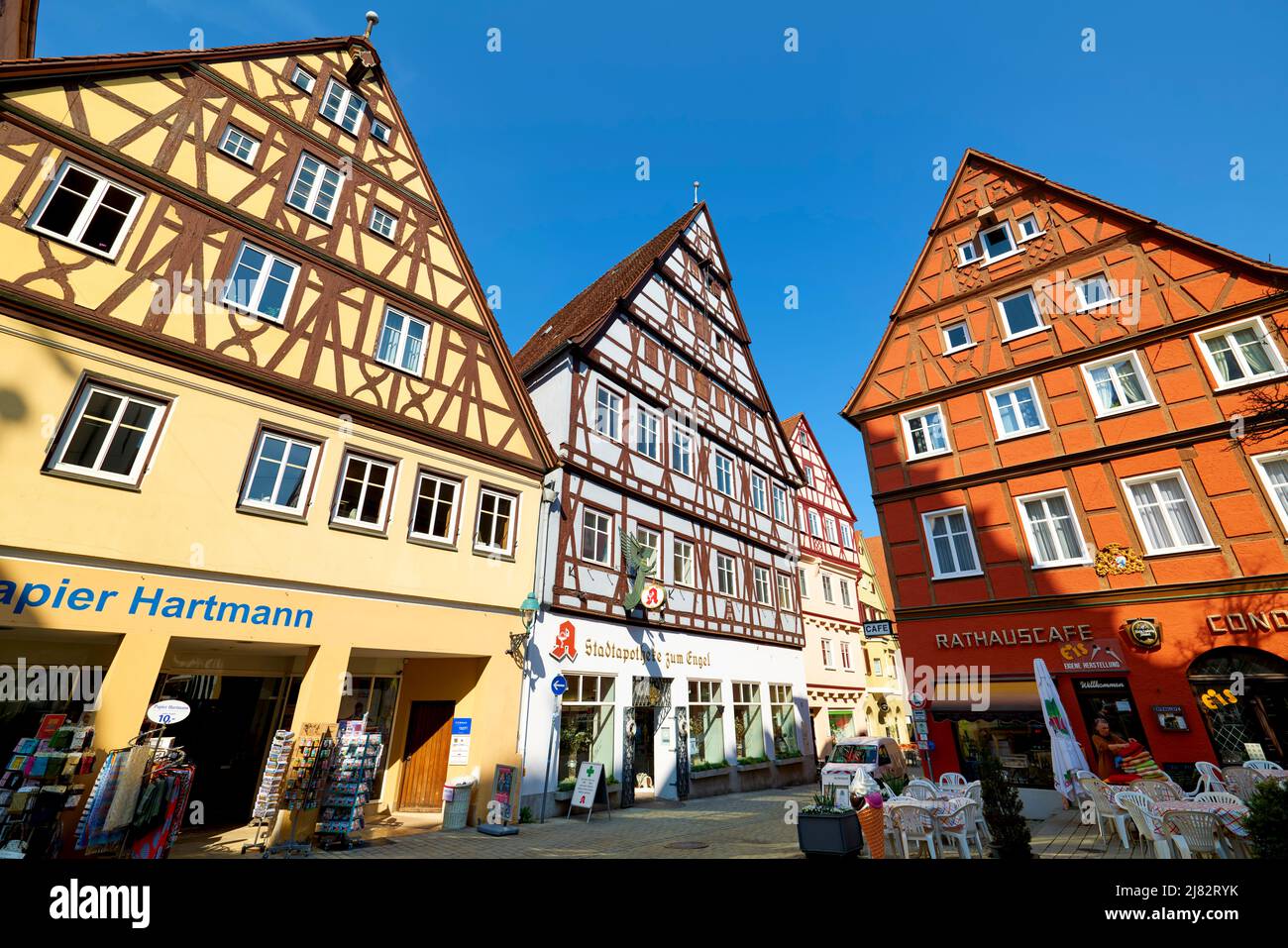Germany Bavaria Romantic Road. The centre of Nordlingen. Historische ...