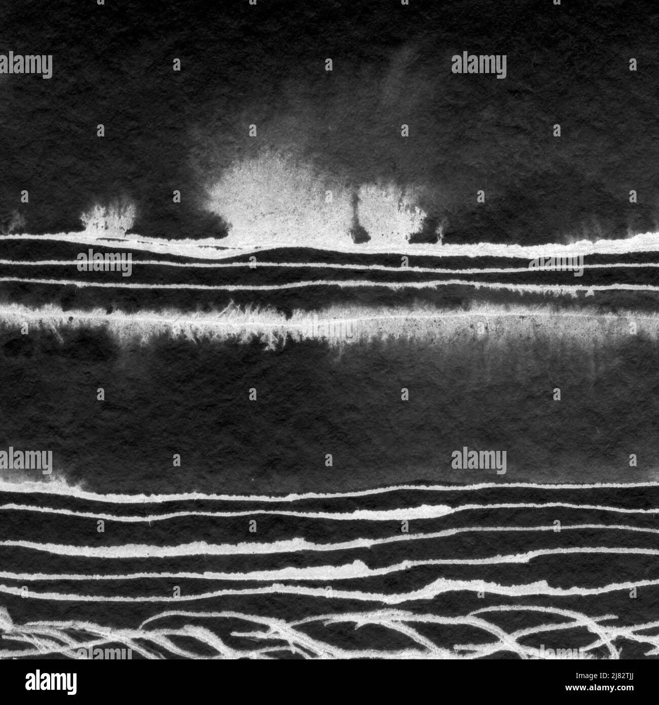 Abstract landscape ink hand drawn illustration. Black and white ink ...