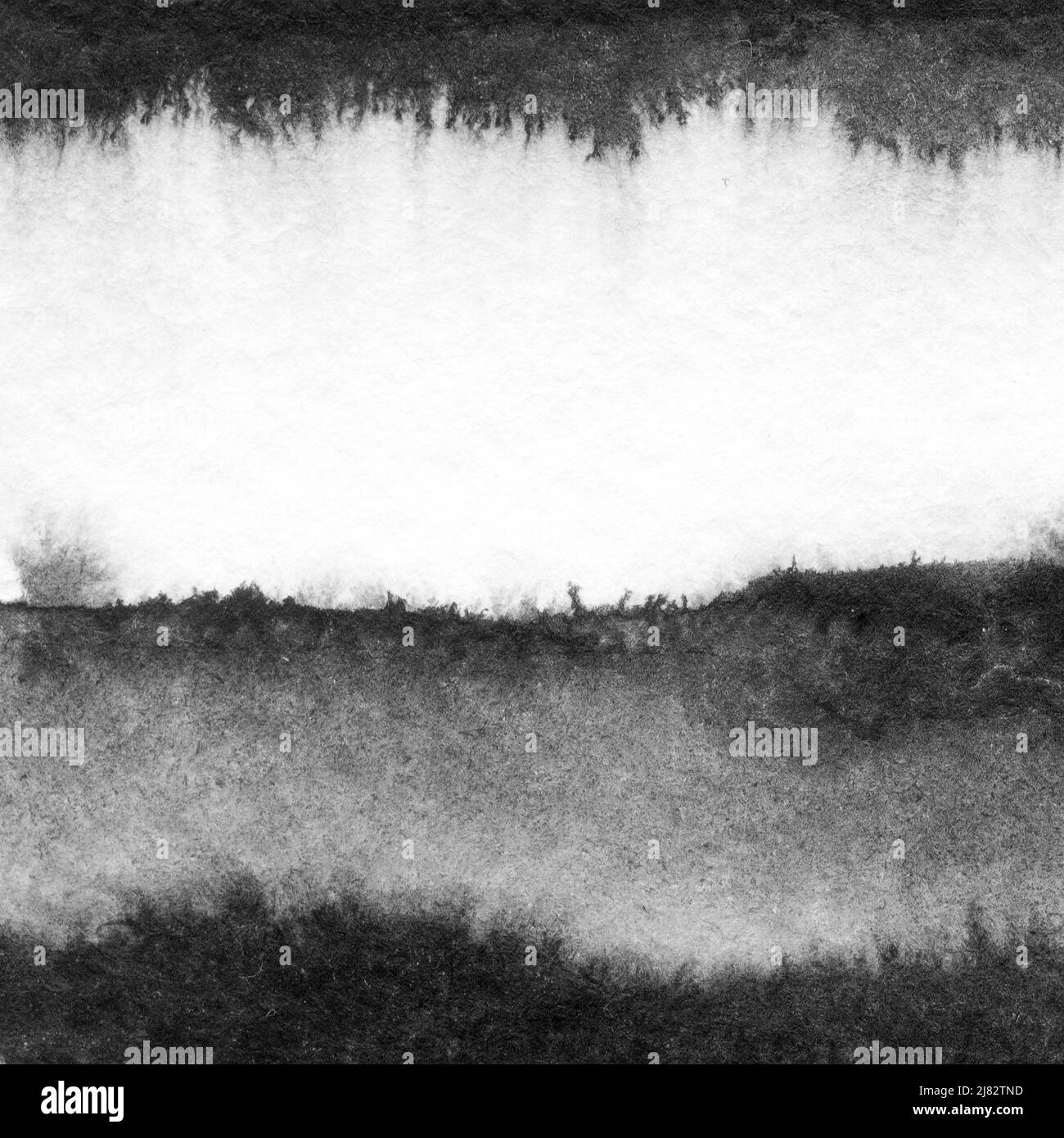 Abstract landscape ink hand drawn illustration. Black and white ink ...