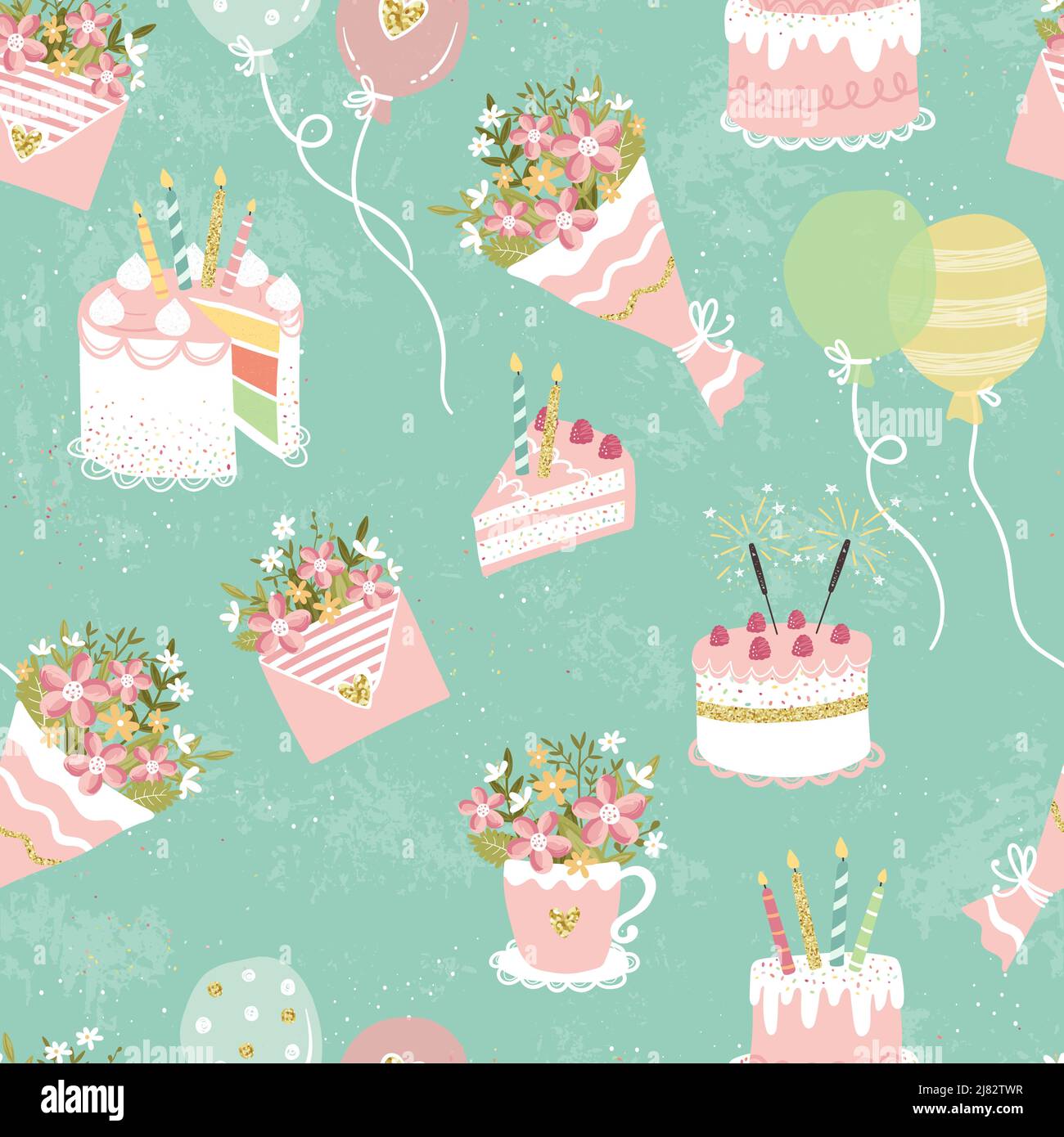 Fun hand drawn party seamless background. Great for birthday parties ...