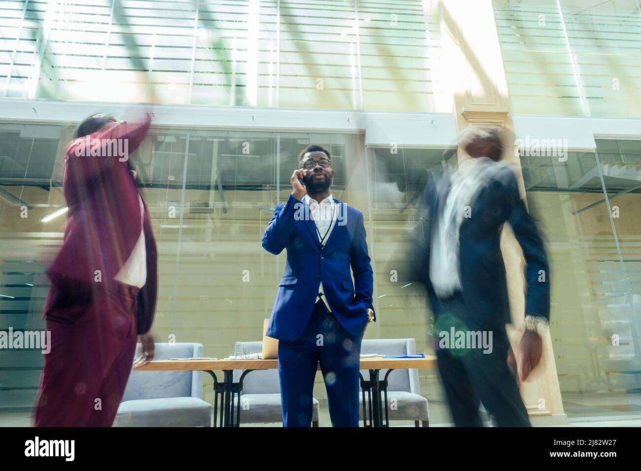 successful confident group of african american corporate in modern ...