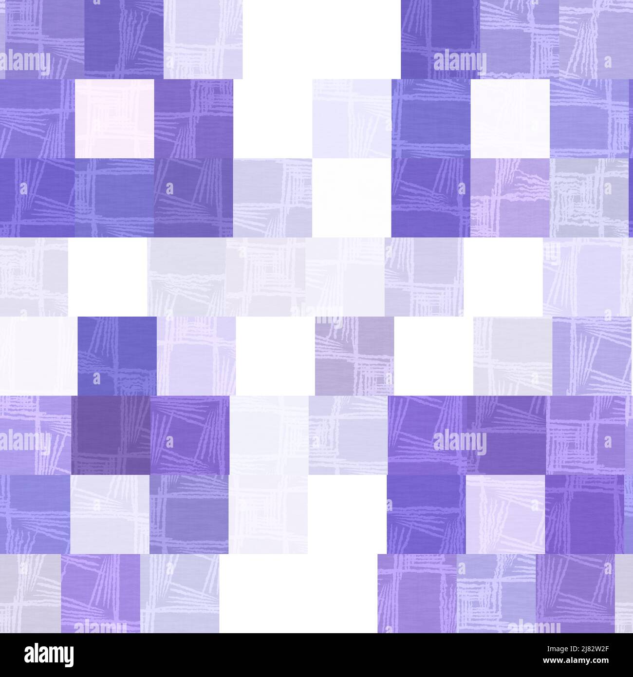 Random patchwork purple mosaic pixel grid seamless pattern. Modern ...