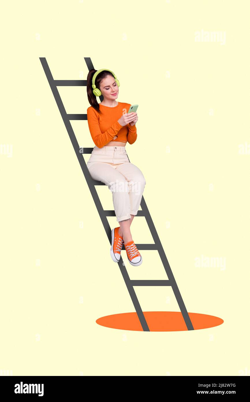 Woman ladder pop art hi-res stock photography and images - Alamy