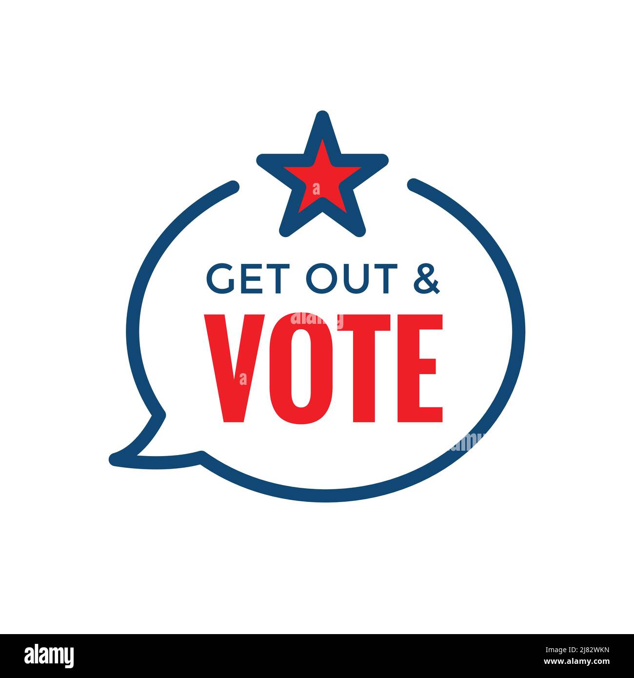 2022 Midterm Elections Design with Red White Blue Vote Icon Stock ...