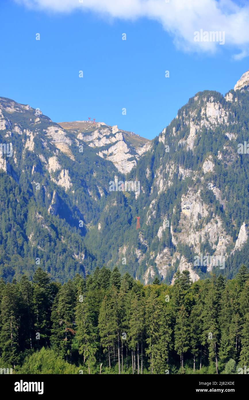 The Caraiman Peak with The Heroes Cross in the Bucegi Mountain Stock ...