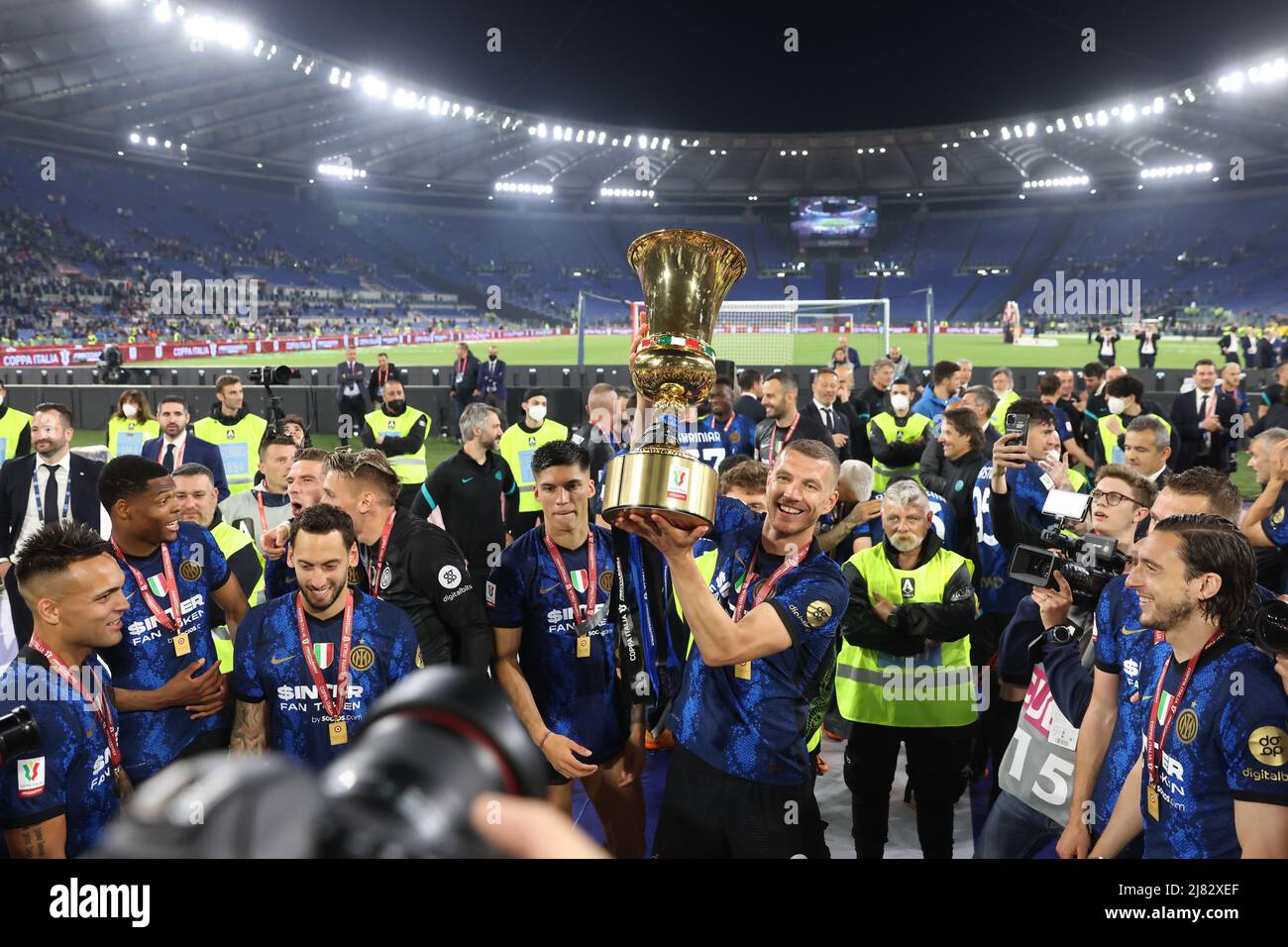 Rome, Italy, 11th May 2022. Edin Dzeko of FC Internazionale celebrates ...