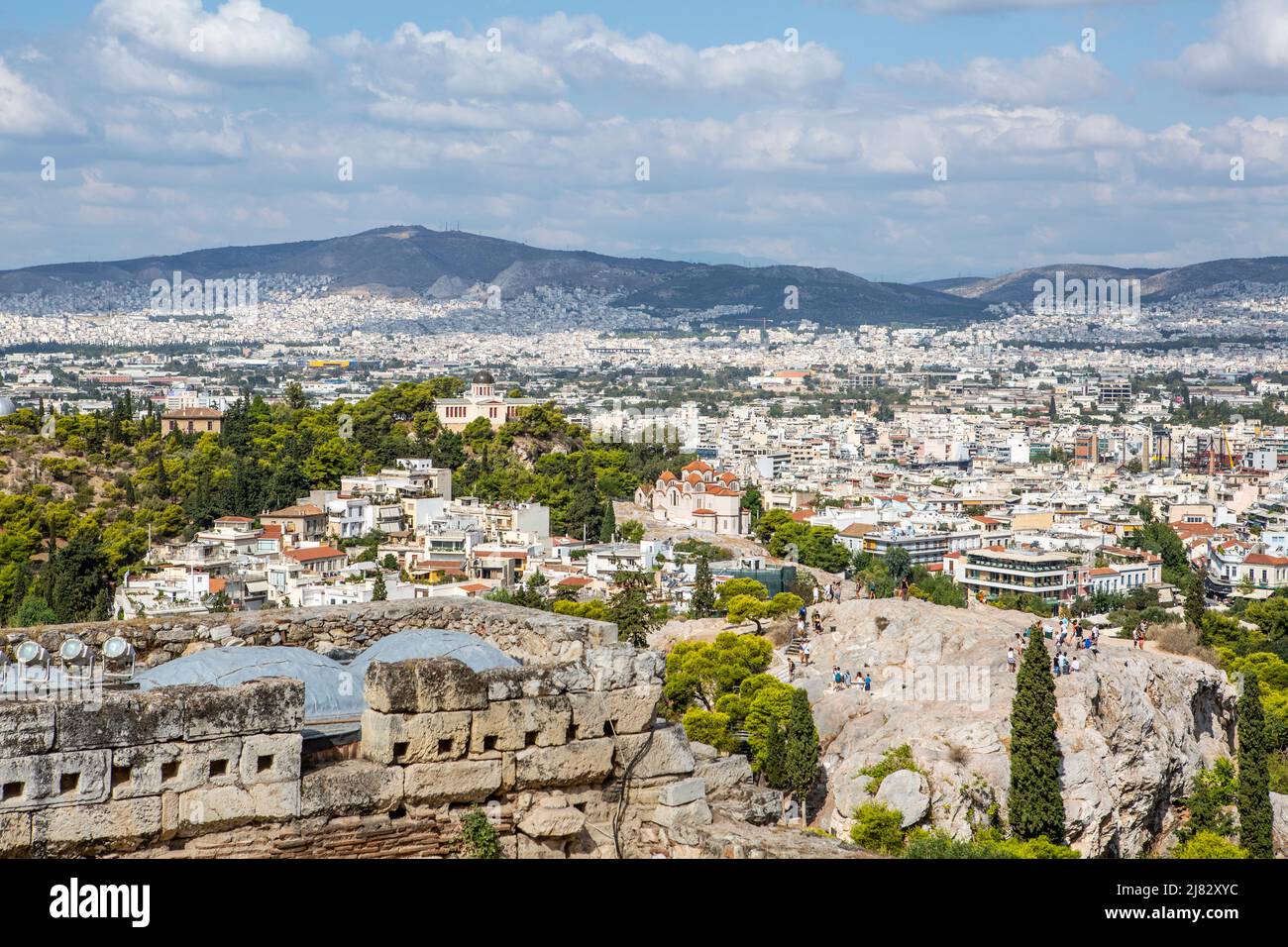 Athens-Greece, September 13, 2015 cityscape of Athens taken from the ...